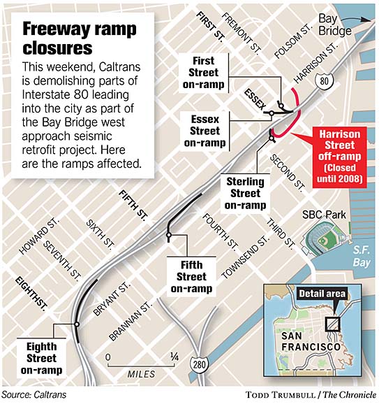 SAN FRANCISCO / Bay Bridge craziness beginning in earnest / Ramp ...