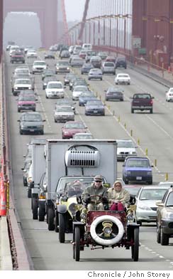 Historic car trip off to bumpy start / Journey retraces drive to N.Y ...
