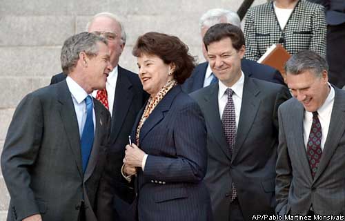 Feinstein seizes the middle ground / Senator finds allies on both sides ...
