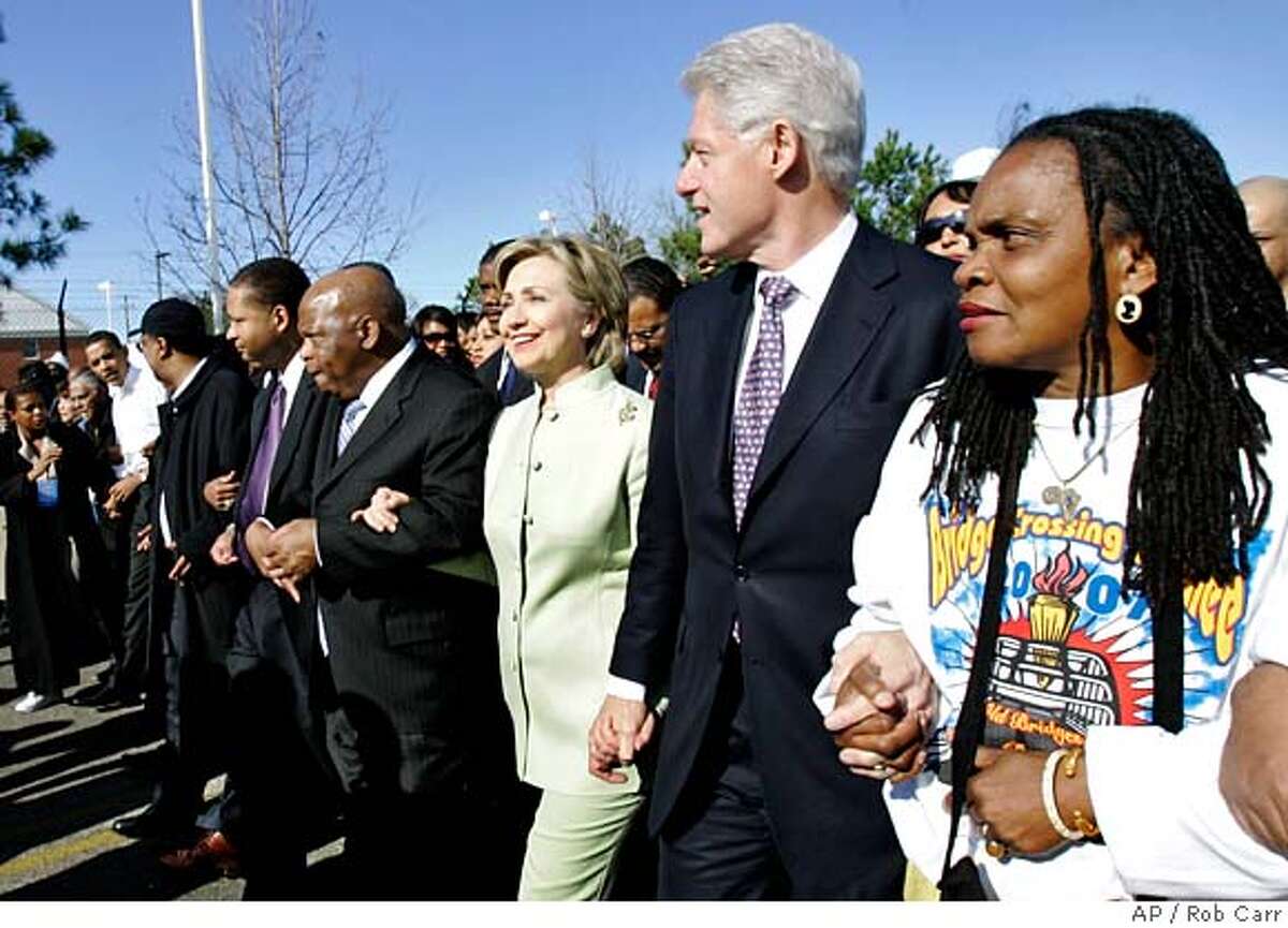 Competitors march in Selma / Democrats Obama and Clinton vie for black ...