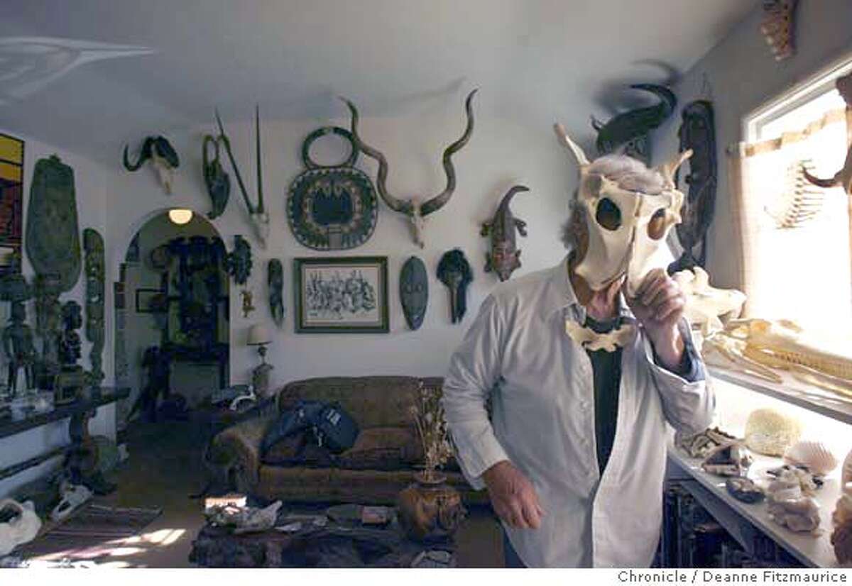 The Bone Collector / Ray Bandar, who has collected the skulls and bones ...