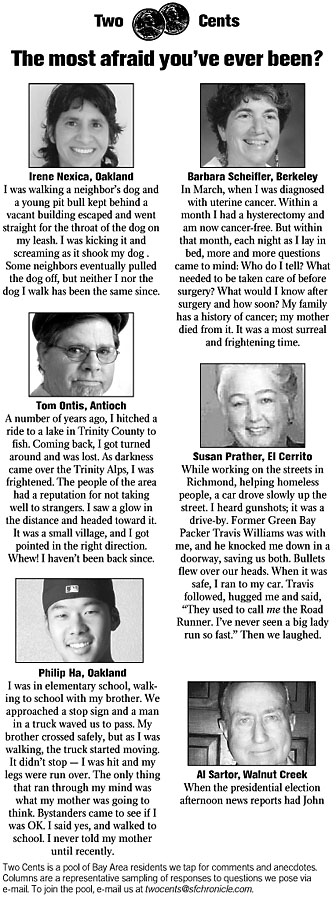 TWO CENTS / The most afraid you've ever been?