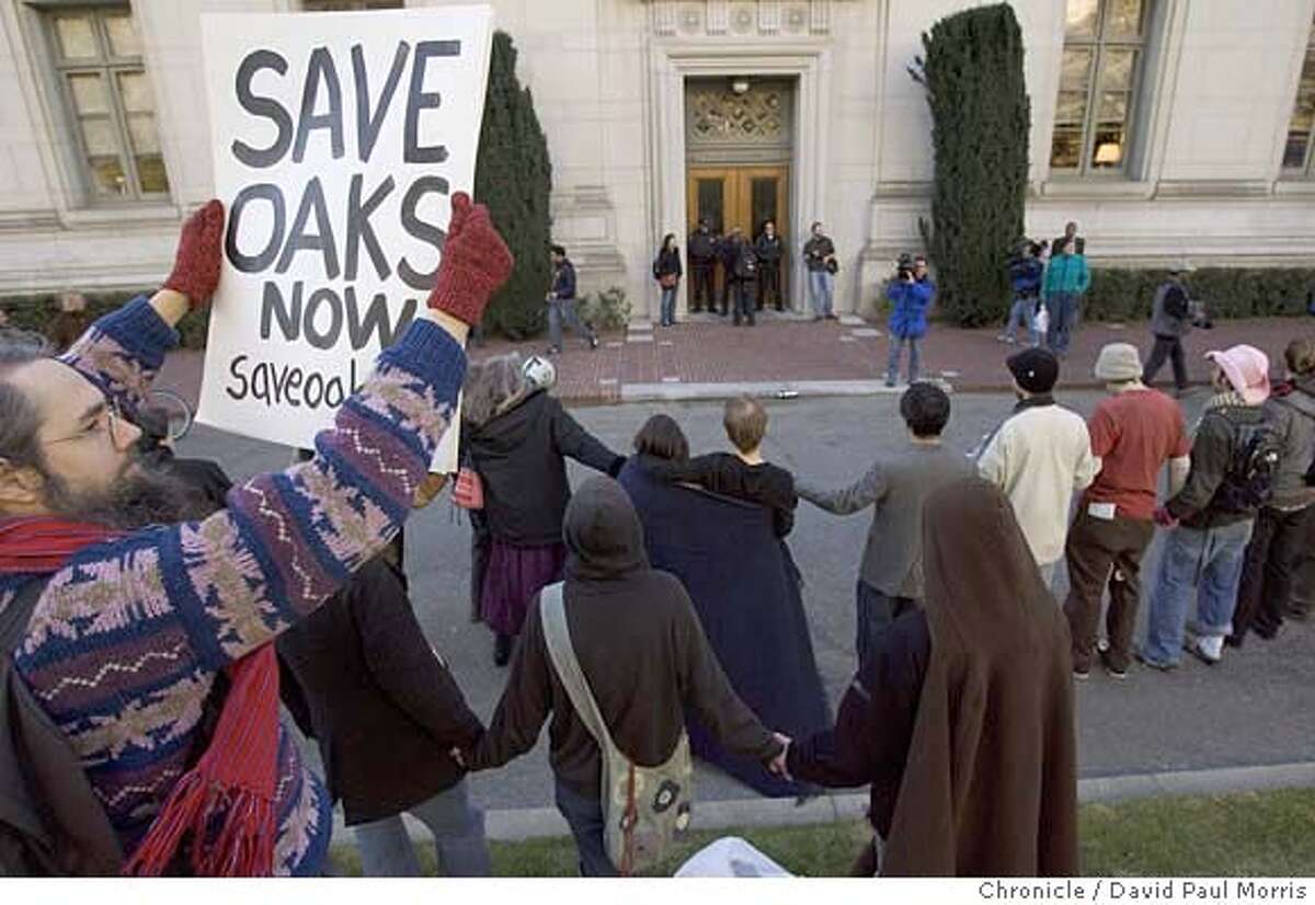 BERKELEY / Oak-tree activists' encampment cleared away by UC campus police