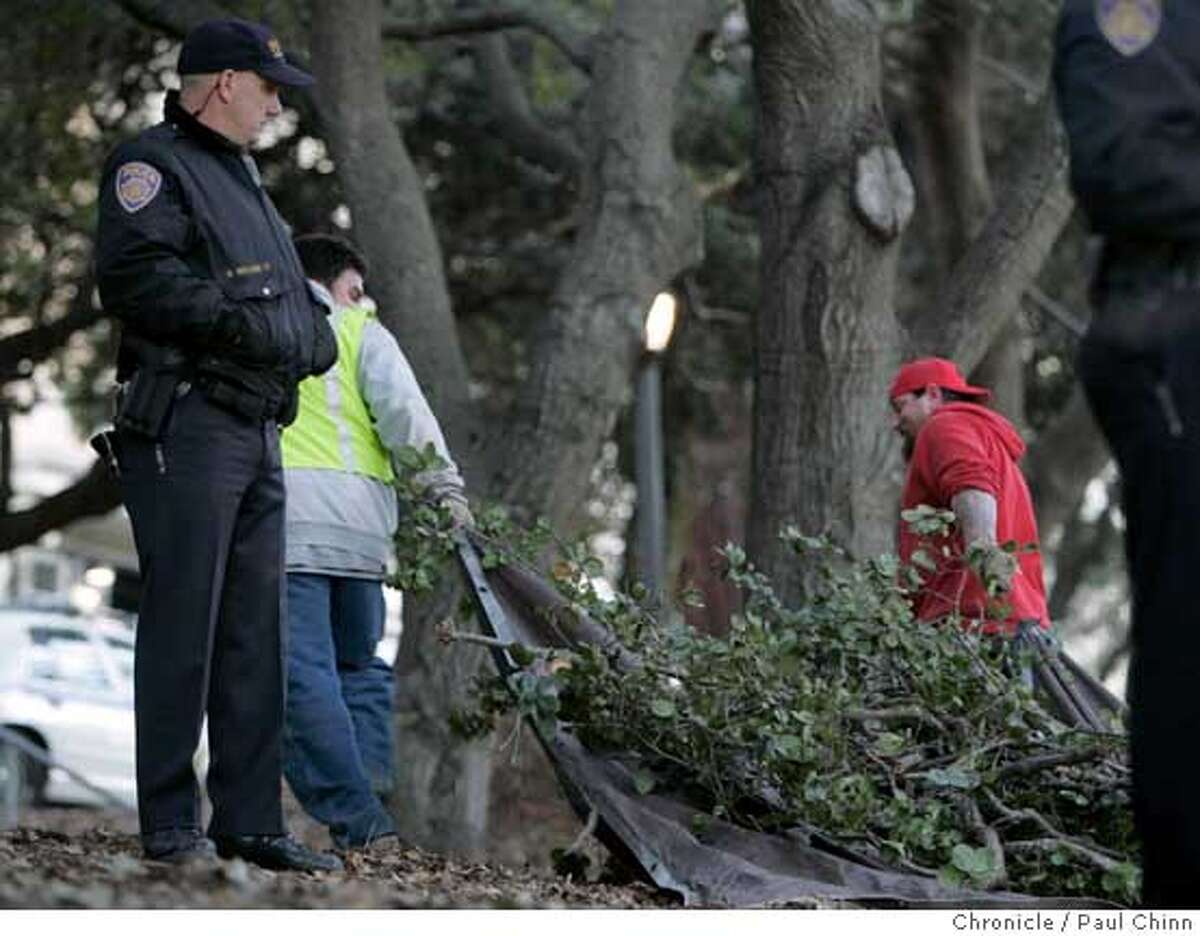 BERKELEY / Oak-tree activists' encampment cleared away by UC campus police