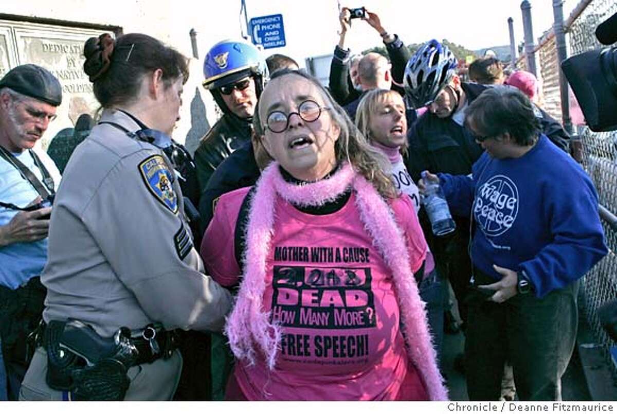 BAY AREA / Officers won't let protesters cross bridge / Traffic snarled ...