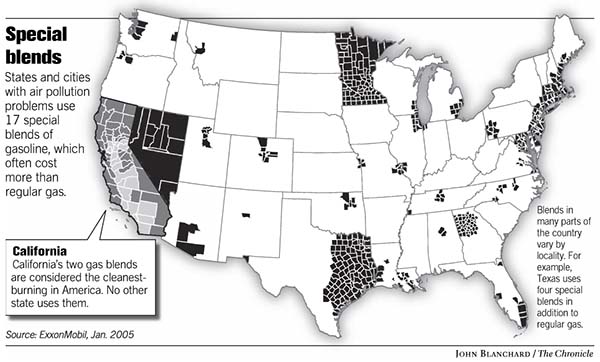 Rules fuel patchwork quilt of gas blends nationwide / Feds may limit ...