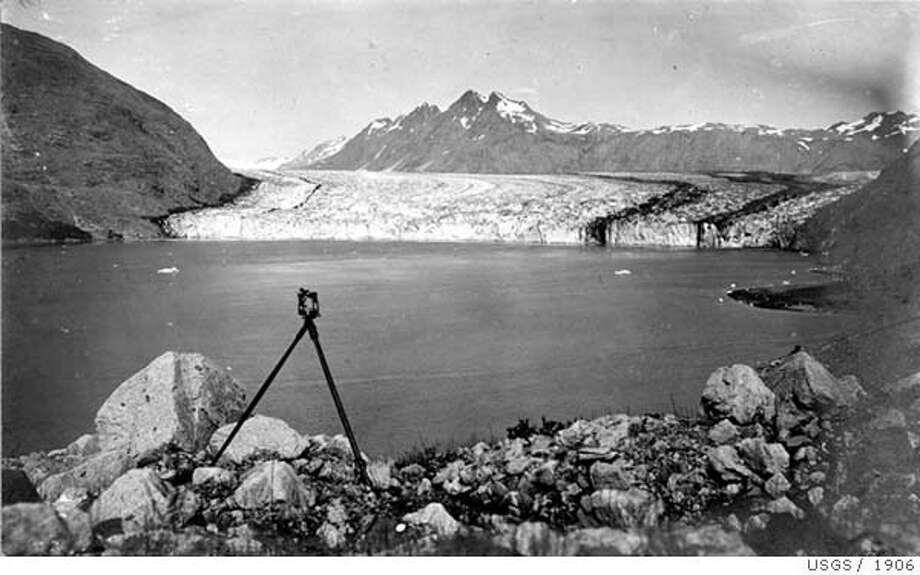 Shrinking glaciers evidence of global warming / Differences seen by ...