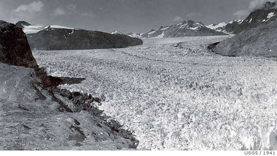 Shrinking glaciers evidence of global warming / Differences seen by ...