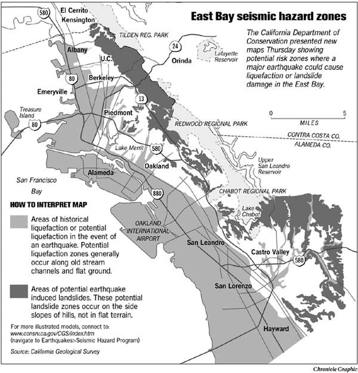Quake maps show shaky East Bay soil / Risk of 'liquefaction' in north ...