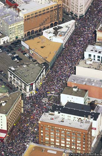 Photos show 65,000 at peak of S.F. rally / Aerial study casts doubt on ...