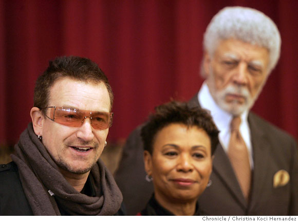 Bono brings AIDS message to Oakland