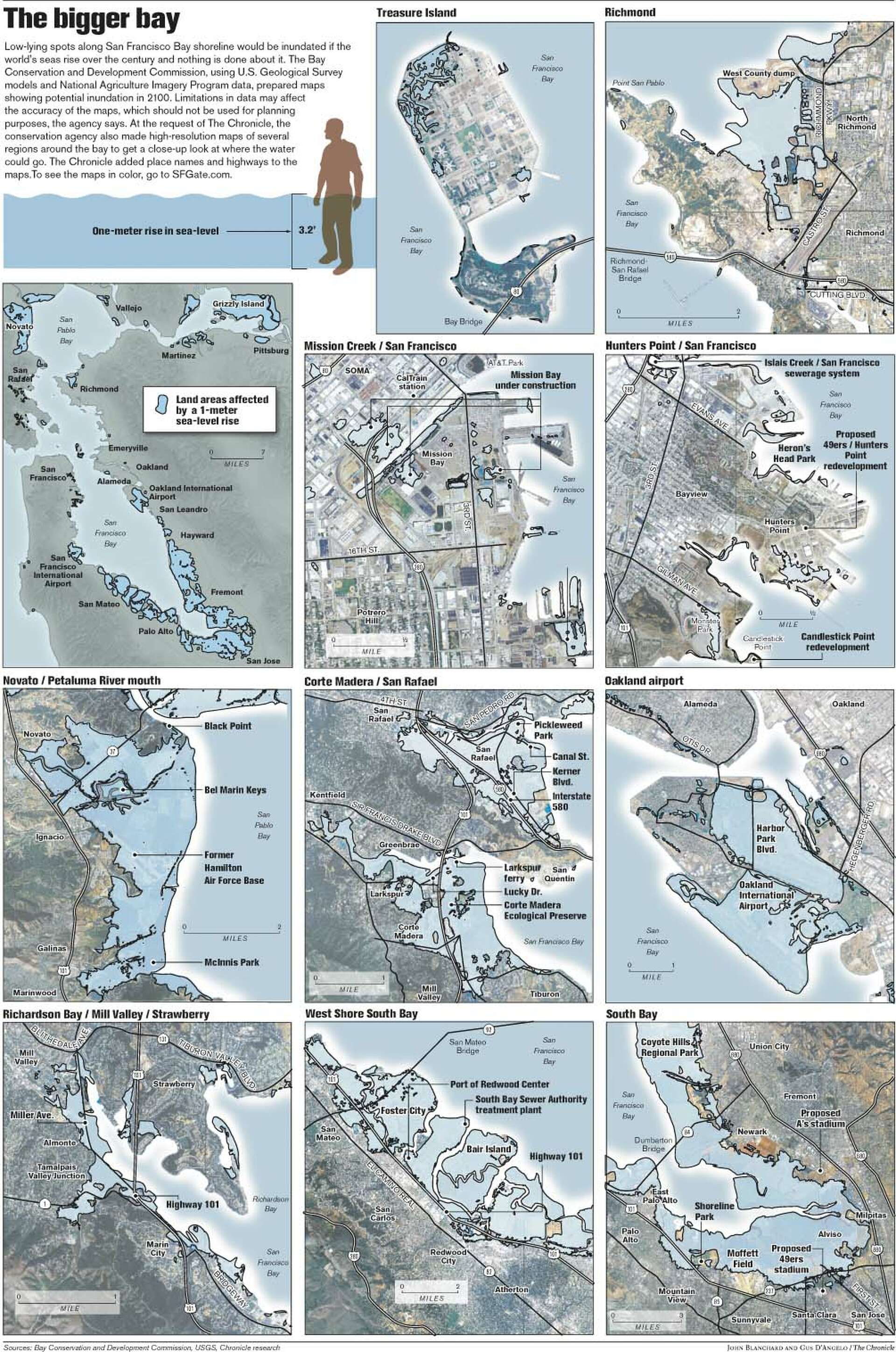 CONSEQUENCES OF A RISING BAY / GLOBAL WARMING: New set of maps reveals ...