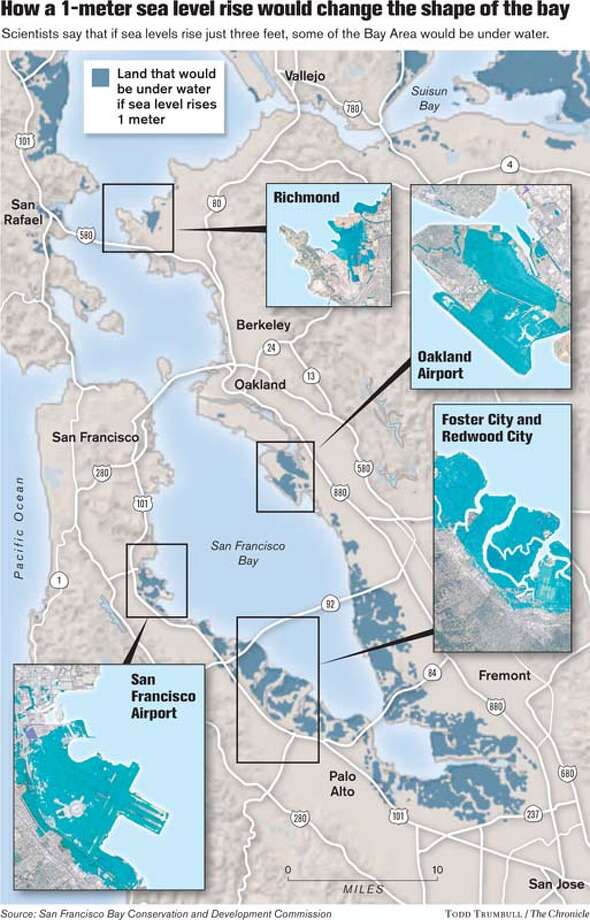 BAY AREA / What to expect if bay waters rise by a meter / S.F., Oakland ...