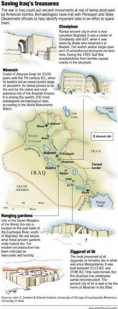 Protecting Iraq's ancient treasures / Pentagon says it has drawn up 'no ...