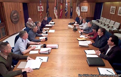 All's calm for the hands-off, decisive commander in chief / Confident ...