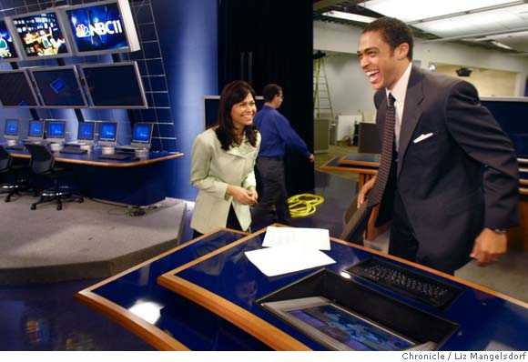 Now broadcasting live from a sleek, new set -- in the fight for ratings ...