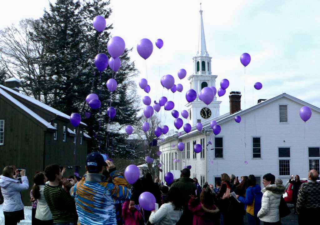 Mary Westfall, 49, know as the 'Purple Lady'