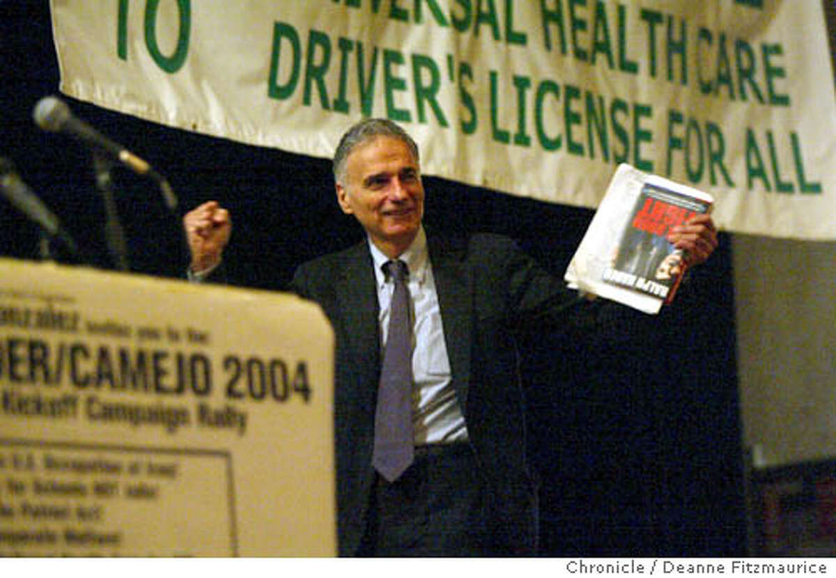 SAN FRANCISCO / Nader warns Democrats he's in presidential race to stay