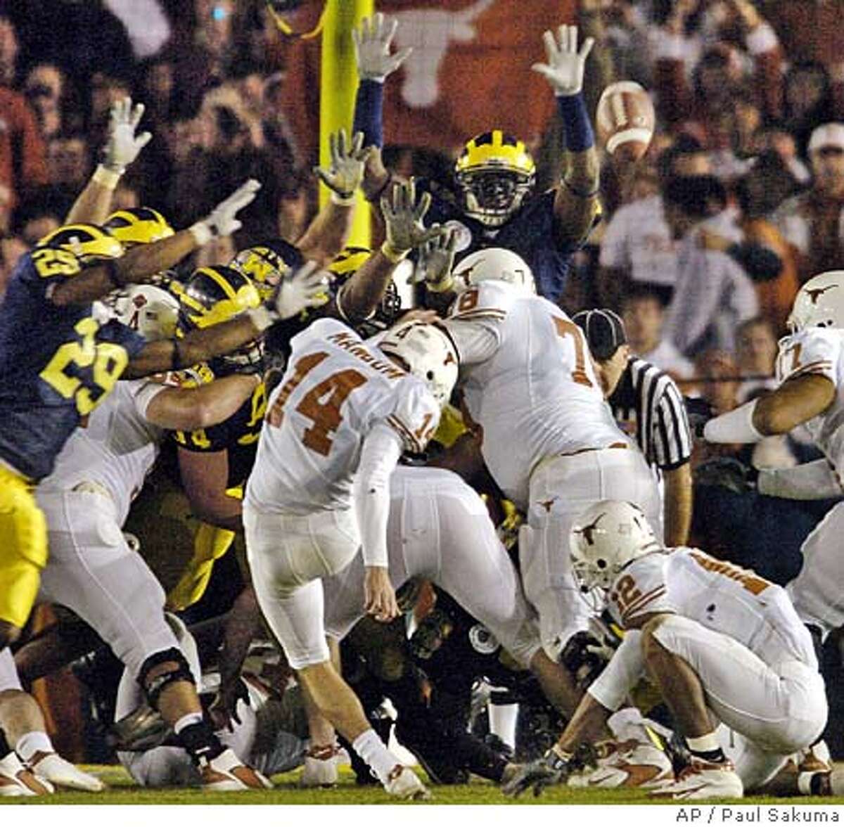 ROSE BOWL / It's Texas' Rose / Field goal on game's final play pushes ...
