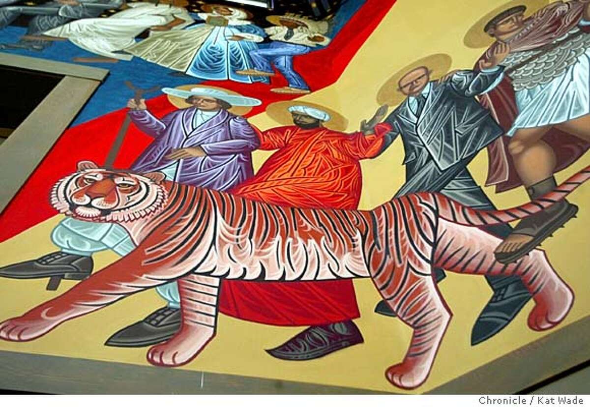 High-stepping saints liven up walls of church