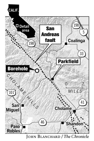 PARKFIELD, MONTEREY COUNTY / Scientists point drill at quake fault