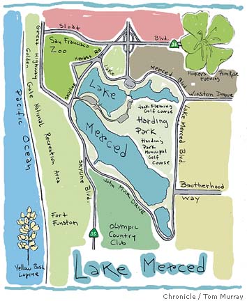 A merciful sign flourishes at Lake Merced