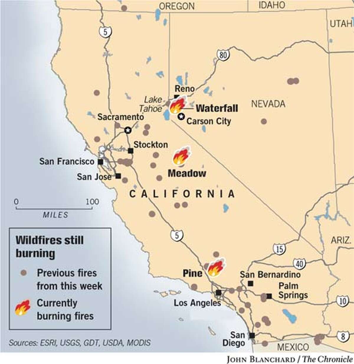 WESTERN WILDFIRES / Nevada fire imperils 1,000 homes / 7,600 acres ...