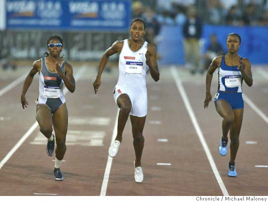 Jones gains semis in 100 / She finishes second in her quarterfinal heat