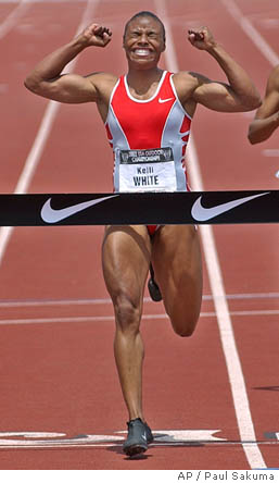 SPORTS AND DRUGS / Kelli White suspended / The fast rise and swift fall ...