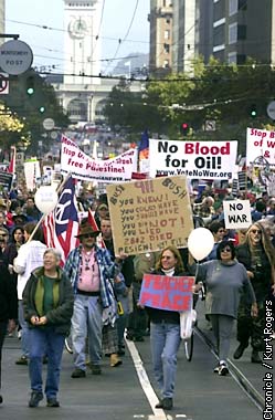 S.F. peace march draws thousands / Huge rally joins protests across ...