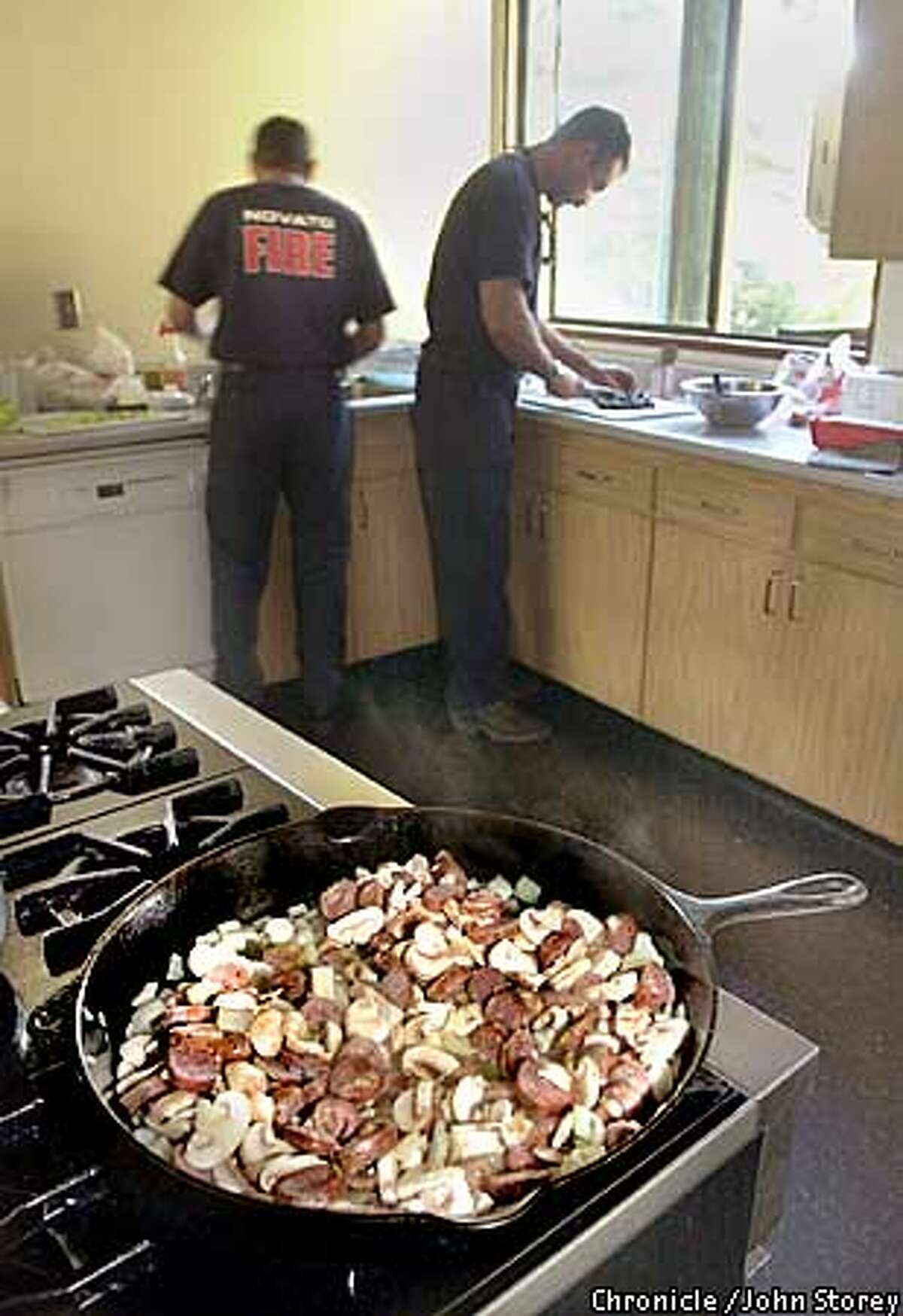 Four-alarm chefs / Firehouse cooks turn up the heat, whip up gourmet ...