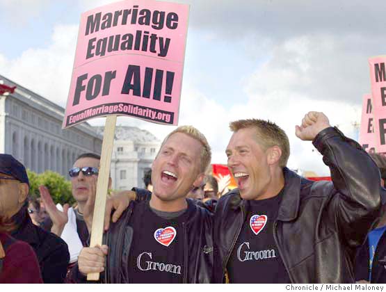 SAN FRANCISCO / Celebrating right to marry / Hundreds rally at City ...