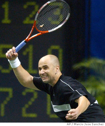 Fish fouls dream final / Agassi upset in Siebel semis