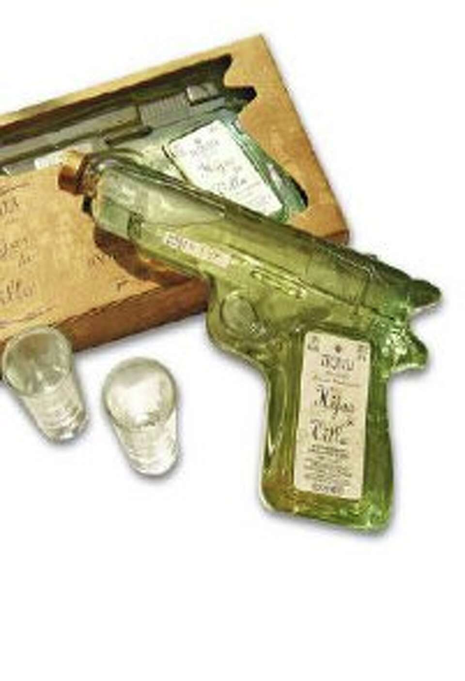 Weapon-shaped liquor bottles popular with collectors