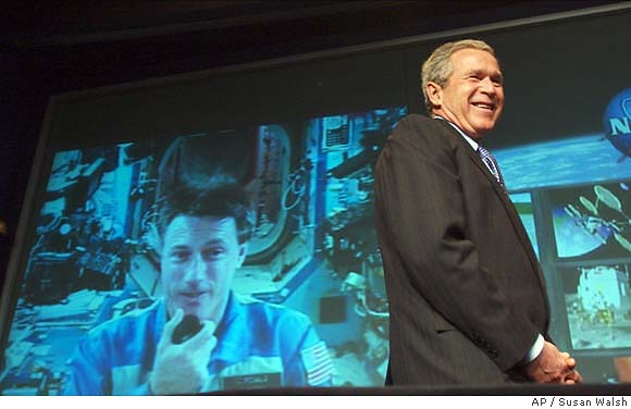 President shoots for moon, Mars / NEW NASA: Lunar post, 'human missions ...