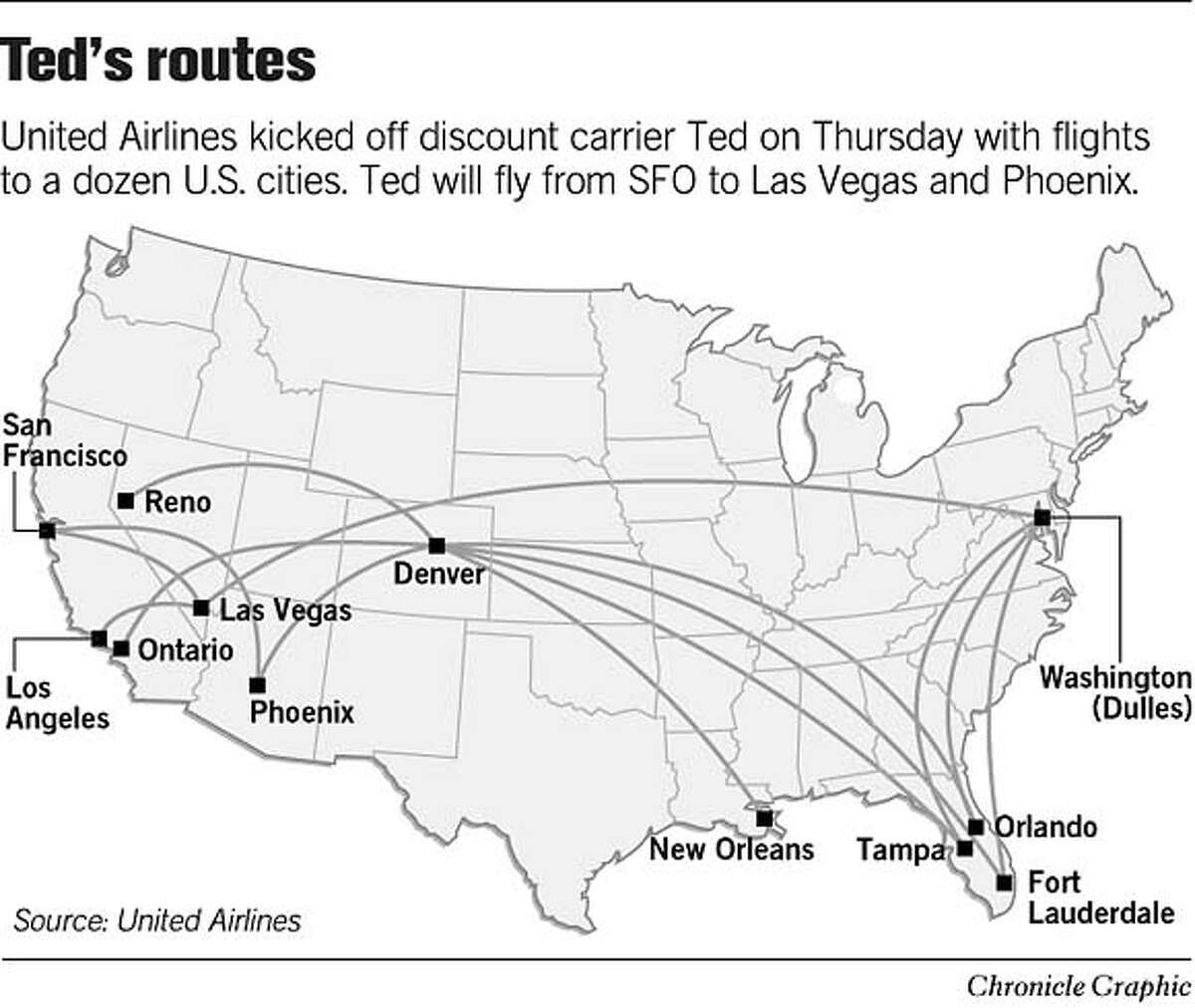 United takes a flier on low-cost airline Ted / Flights from SFO will go ...