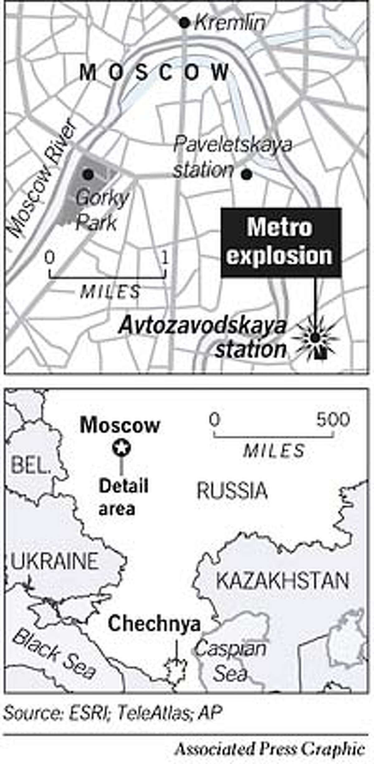 Chechens blamed for Russia blast / Bomb in Moscow subway train kills ...