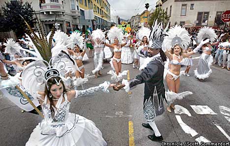 Carnaval attire: feathers, flesh and fleece