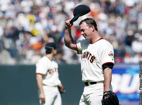 Jensen carries no-hitter into 8th / Jensen saves Giants / In relief of ...