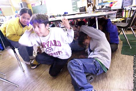 Little ones in S.F. practice for the Big One