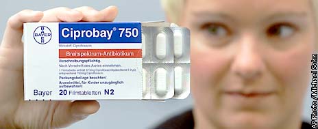 Cipro had big boost from U.S. / U.S. tests led to OK for anthrax use