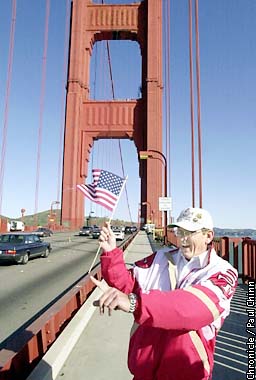 'Flag Man' shows his colors / Golden Gate walker adds patriotic tint to ...