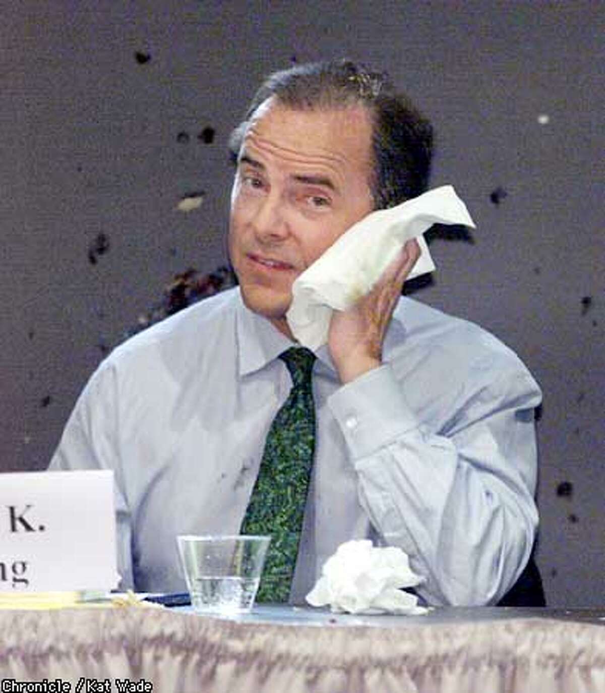 JUST DESERTS? / A year ago, Francine Cavanaugh tossed a pie at Jeffrey ...