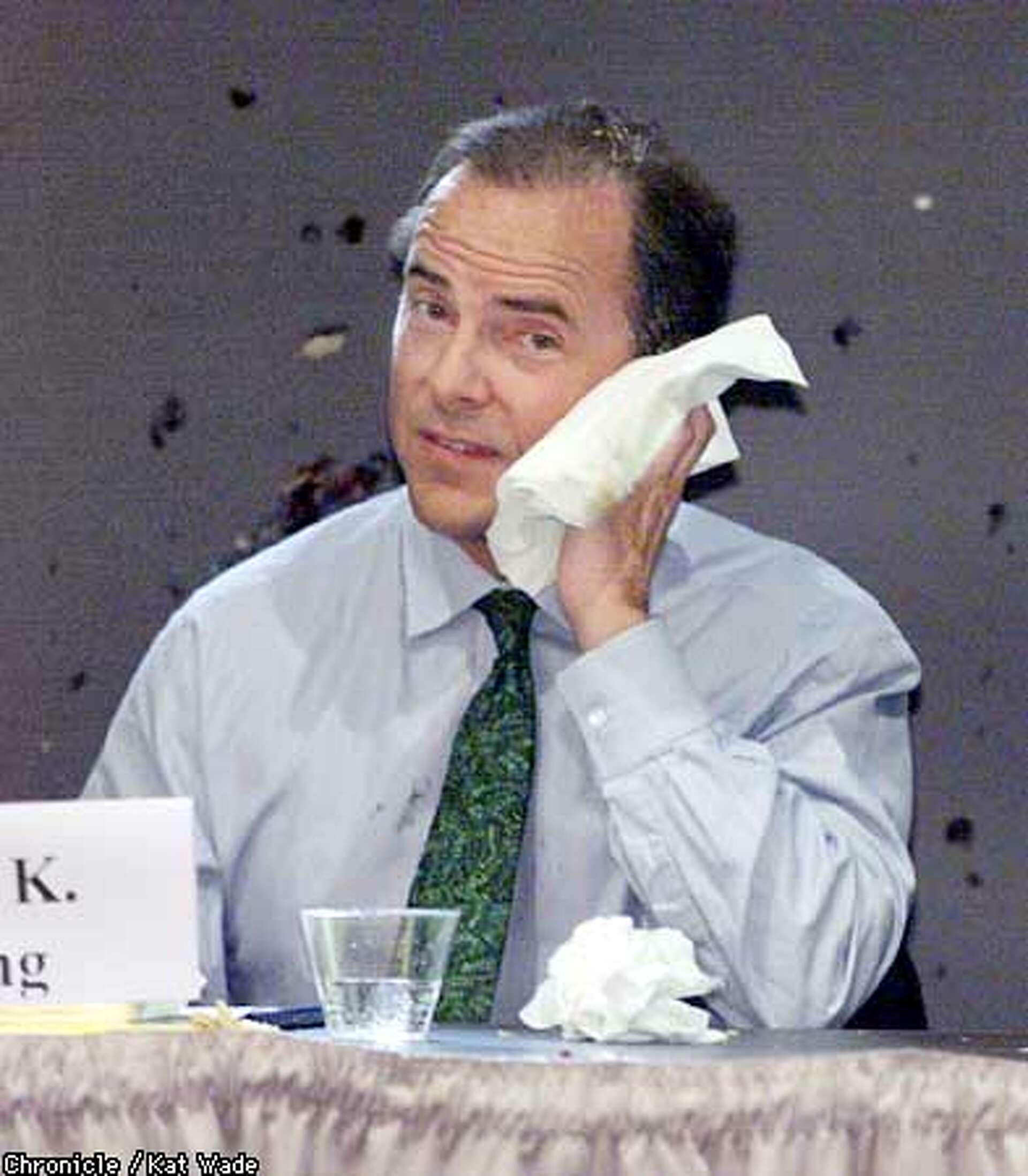 JUST DESERTS? / A year ago, Francine Cavanaugh tossed a pie at Jeffrey ...