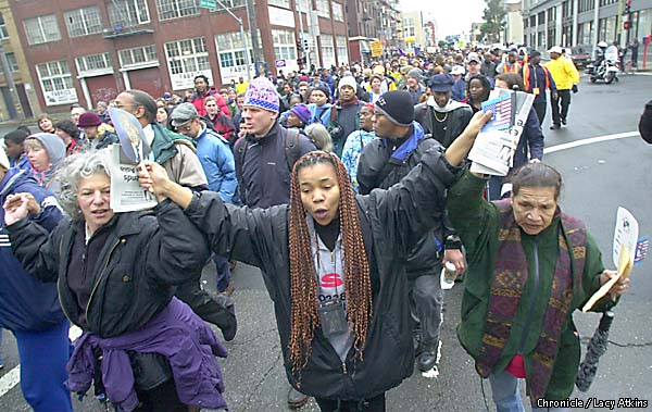 Symbolic celebration / Thousands turn out in S.F. for King's birthday