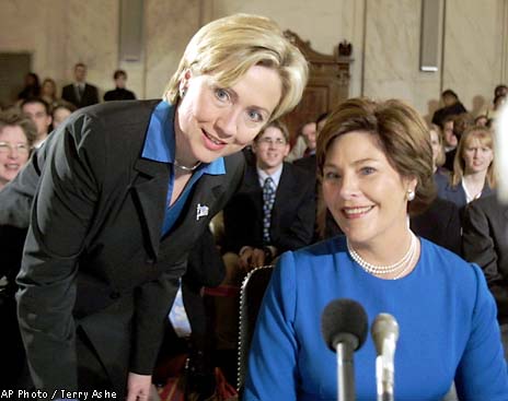 Packed Senate hears first lady / Laura Bush makes case for early ...