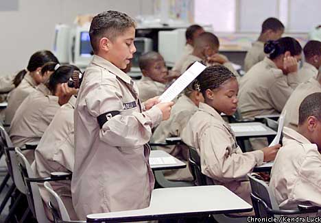 Jerry Brown's 'boot camp' school opens / Seventh-graders trade long ...