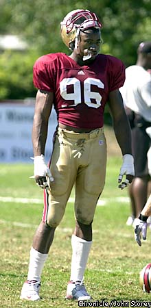 Carter's talents runneth over offensive lineman / 49ers' rookie has the ...