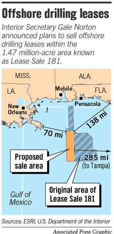 President scales back drilling plan off Florida / Oil-lease area cut by ...