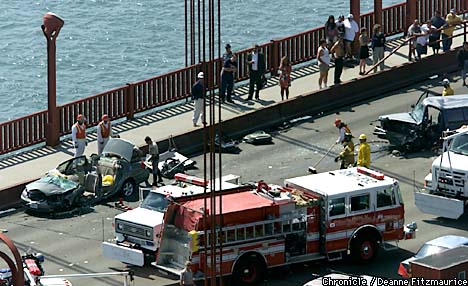Gate span collision claims life / Barrier across bridge remains at ...
